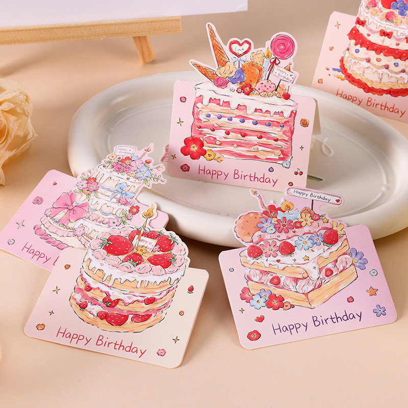 Dopamine Color Cake Cards Birthday Cake Greeting Card Lovely Friends ...