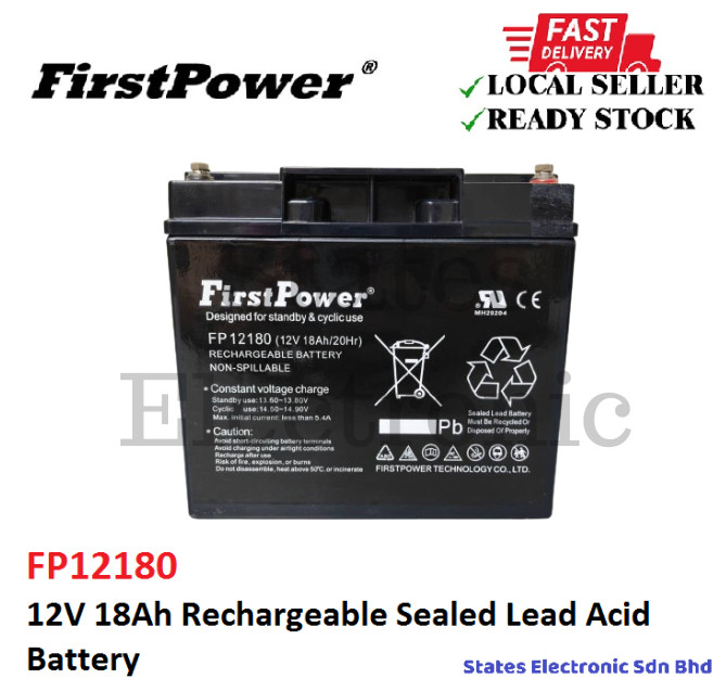 Genuine FirstPower 12V 18Ah Rechargeable Sealed Lead Acid Battery ...