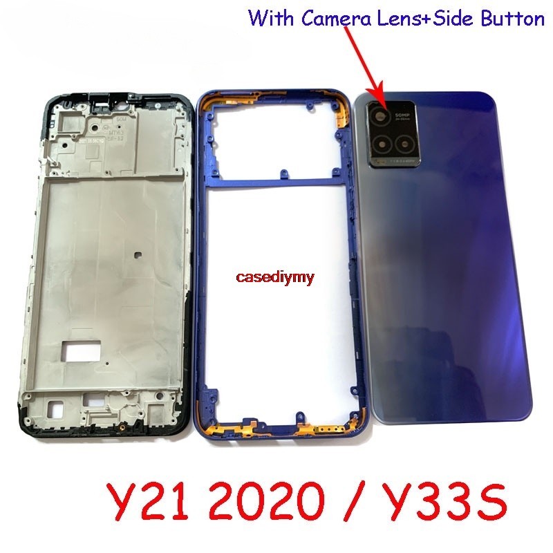 TOP For VIVO Y21 2020 / Y33S Back Battery Cover+Front Frame+Middle ...