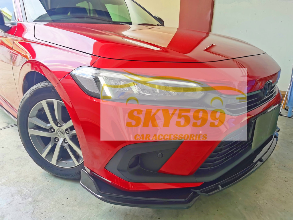 Honda Civic FE 2022-2024 Front Bumper Double Diffuser Lip Wrap Angle ...