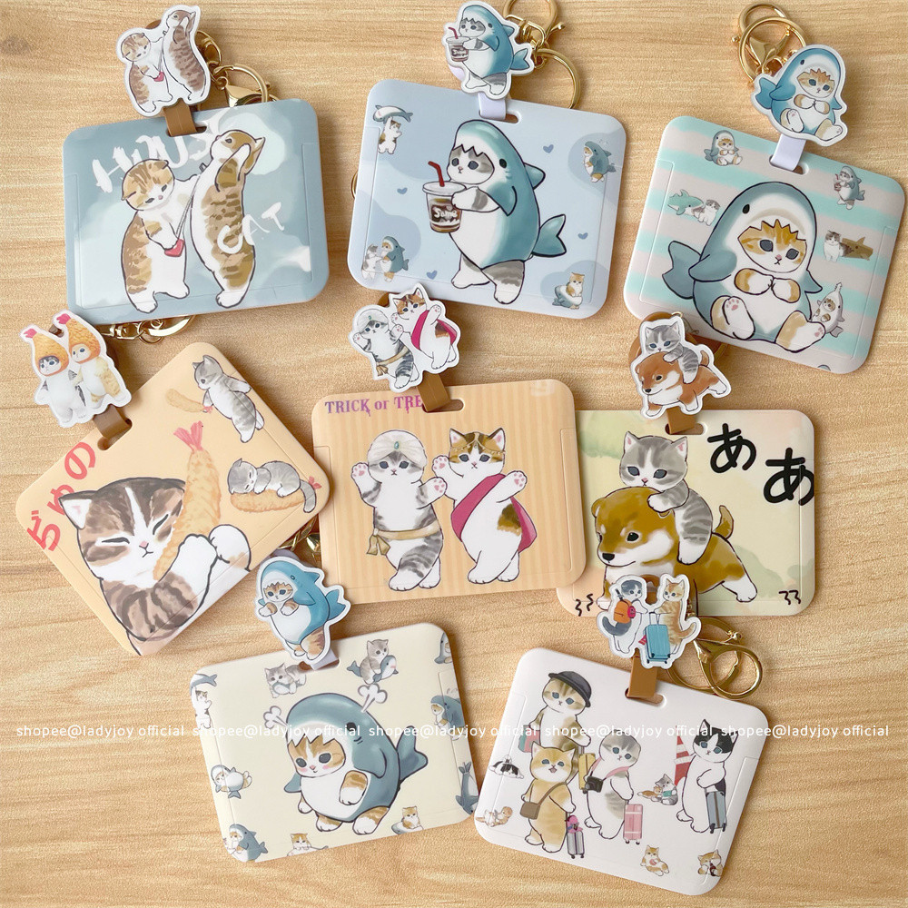 Japanese Mofusand Retractable Card Holder, Portable Work Card Holder ...