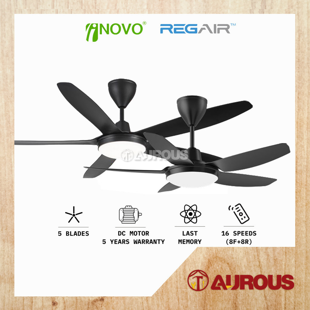 REGAIR INOVO A1 LED/A1 LED BABY 40''/56'' CEILING FAN 5 BLADES WITH DC ...