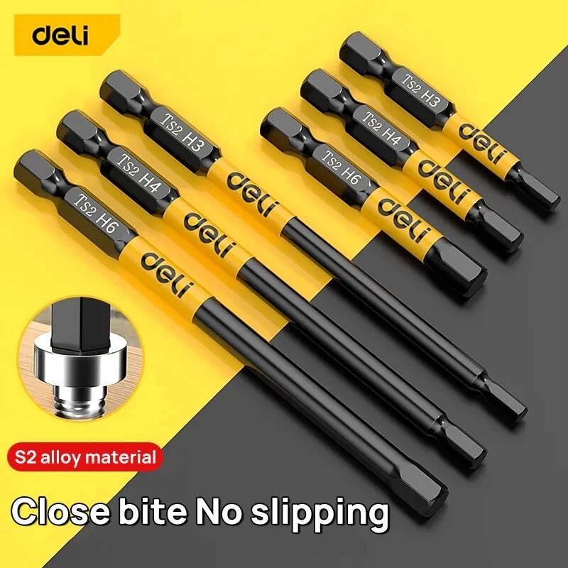 Deli Hex Shank Head Allen Wrench Screwdriver Socket Bit Metric Magnetic ...