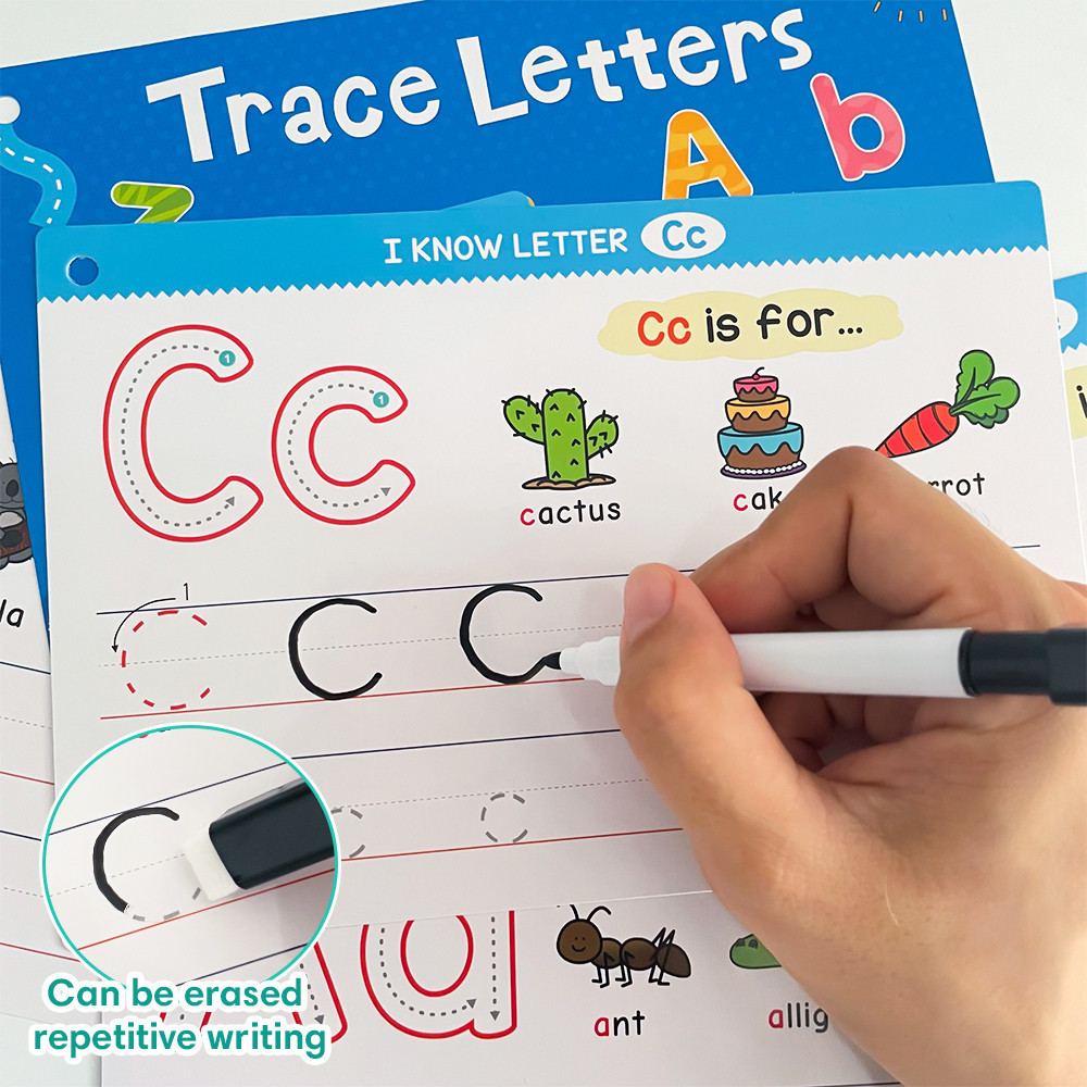 Dry Erase ABC Alphabet and Number Flash Cards Write & Wipe Tracing ...