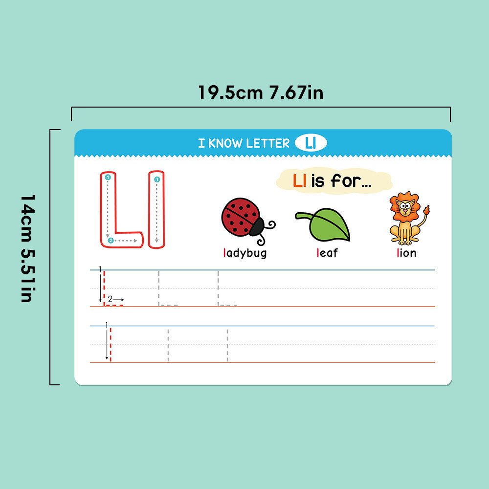 Dry Erase 26 Letters English Flash Cards for Kids Baby Preschool ...