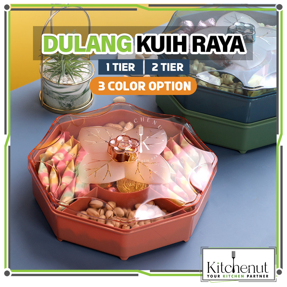 [2 Sizes] Kitchenut Stackable Dessert Tray Dulang Kuih Raya Dulang Kek ...
