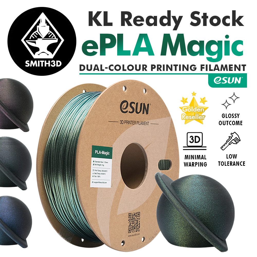eSun ePLA Magic Dual Coloured Filament for 3D Printer Filament 1.75mm 1kg Multi Coloured ...