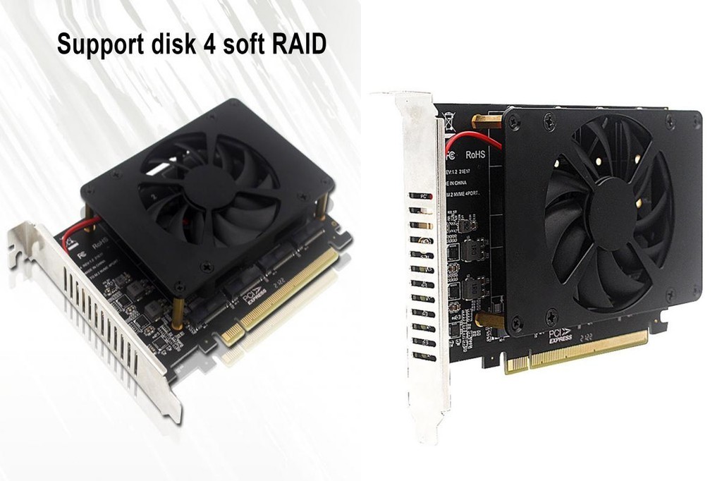 COOD High-performance and Stable 4-disk Ssd Array Card Motherboard Pcie ...