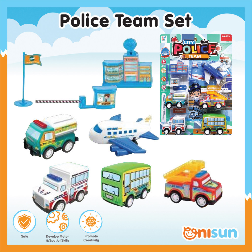 5 in 1 Kids Boy Hero Police Multi Vehicle With Accessories Pretend Toy ...