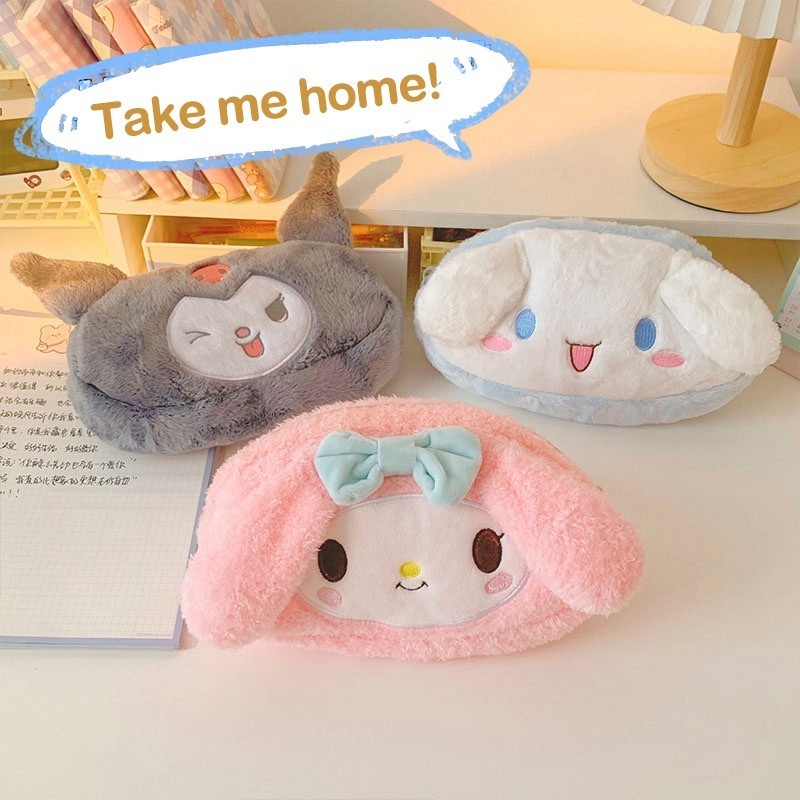 Portable Pencil Case Ins Plush Pencil Bag Korean Large Capacity Pencil ...