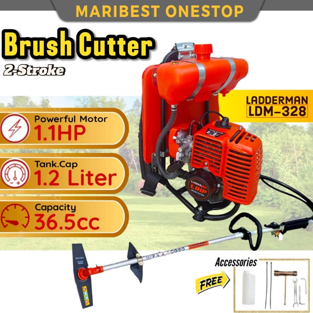 Ladderman 36.5CC 2 Stroke Backpack Brush Cutter Mesin Rumput Petrol ...
