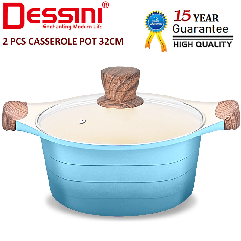 DESSINI ITALY XWB-32 Die Cast Aluminium Non Stick Casserole Pot Bowl ...