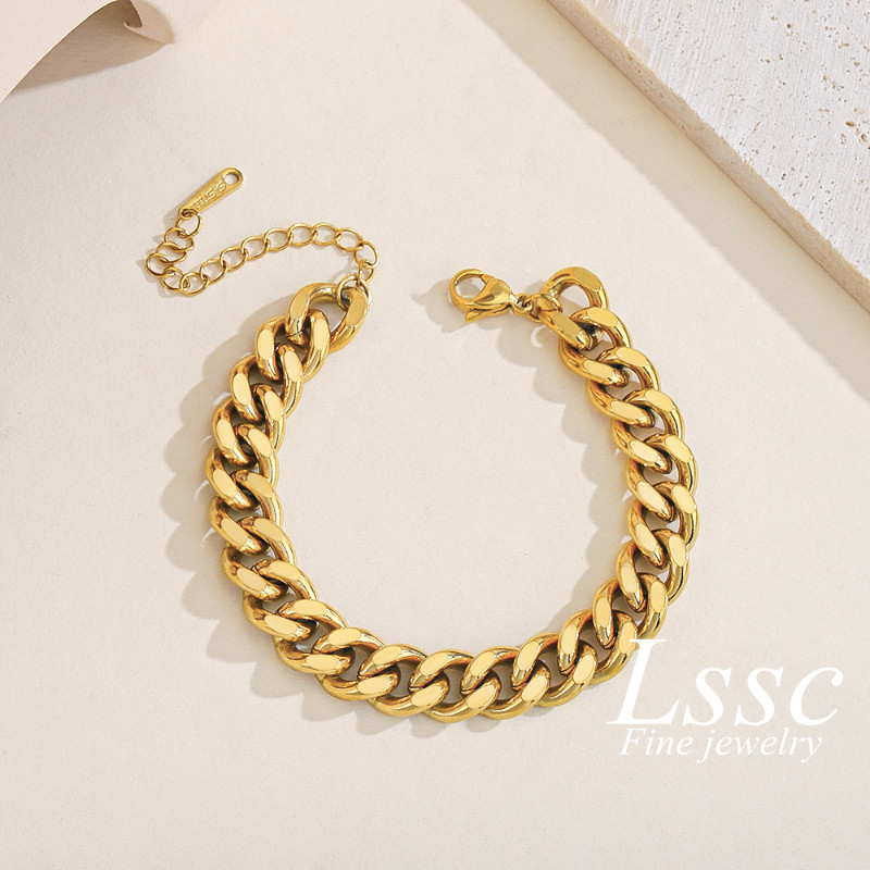 Titanium Bracelet for Woman Gelang 18k Gold Tangan Perempuan Non-fading ...
