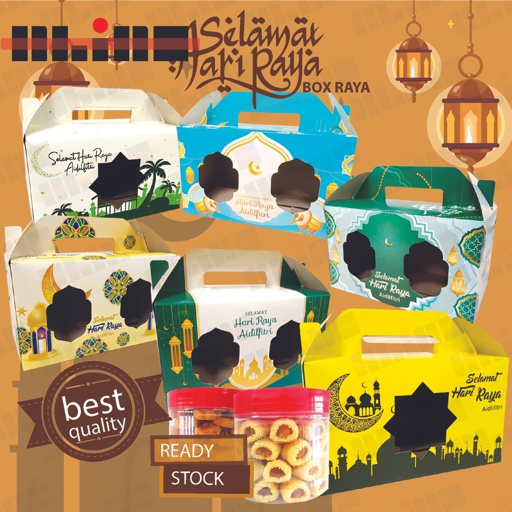 Hari Raya Aidilfitri Gift Box Kotak Kuih Raya Packaging Gift Bag Biskut ...