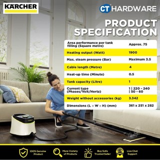 KARCHER SC3 DELUXE STEAM CLEANER 1900W | 3.5BAR | MEDIUM DUTY [ REPLACE ...