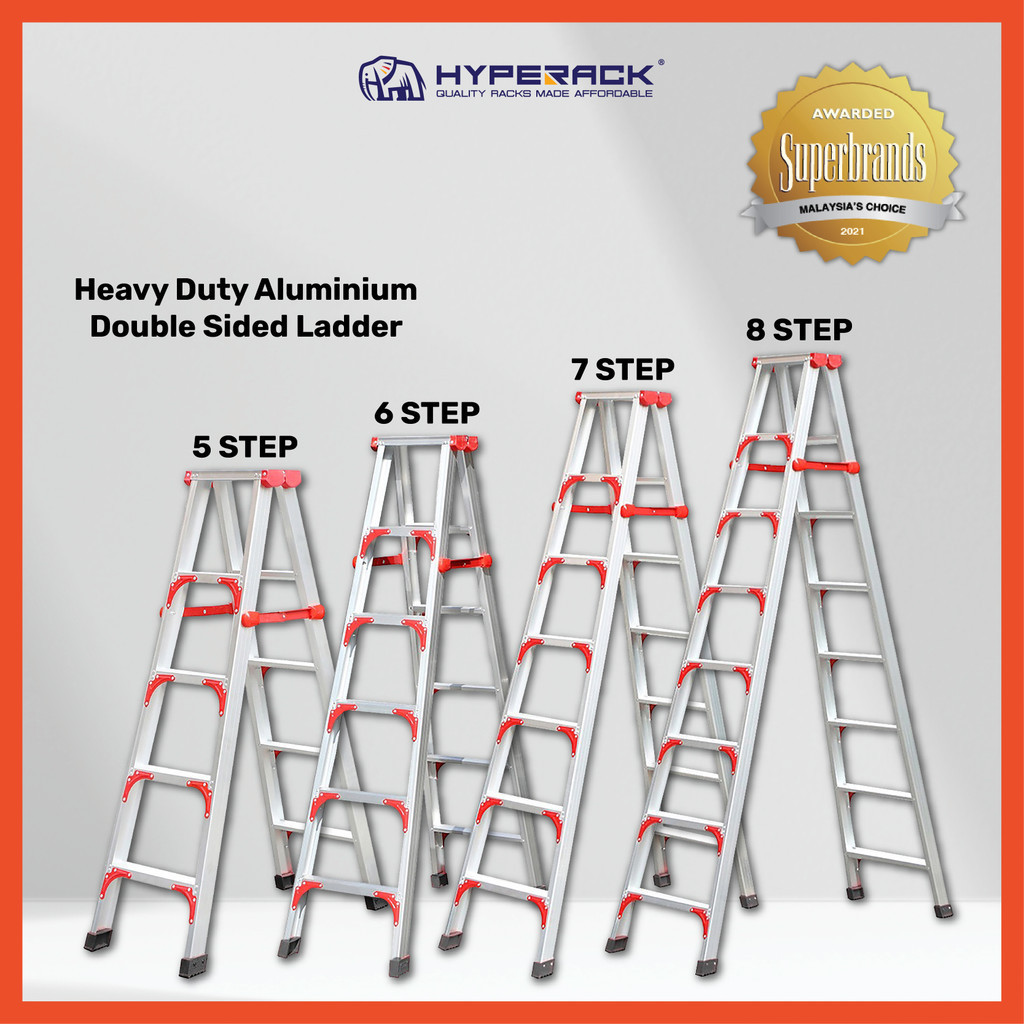 HYPERACK ™️ Ladder Heavy Duty Double Sided Foldable Aluminium Ladder ...