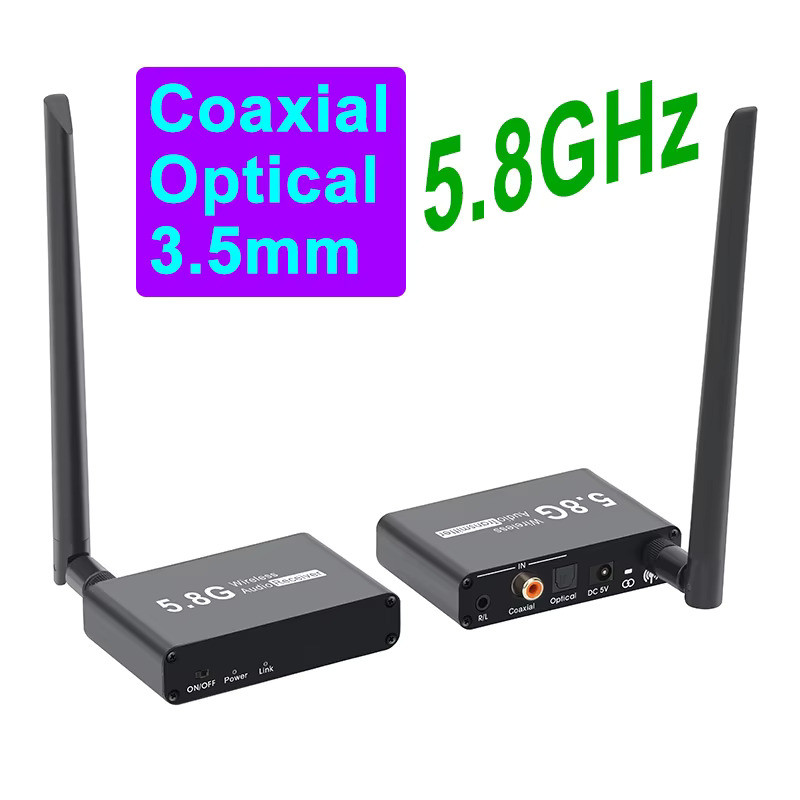 Wireless Audio Transmitter Receiver 5.8GHz Wireless Coaxial Optical 3 ...