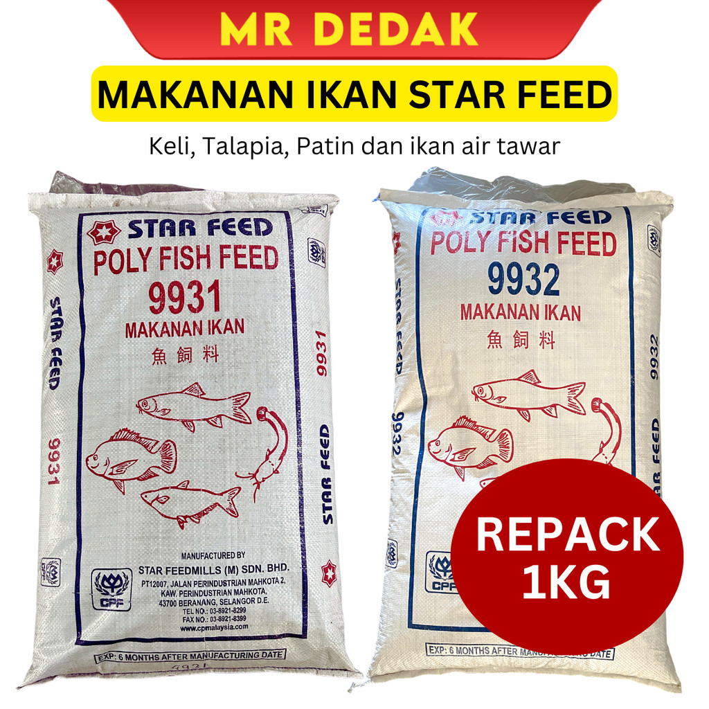 [1KG] [9931 / 9932] [REPACK] STAR FEED MAKANAN IKAN TALAPIA, KELI, IKAN ...