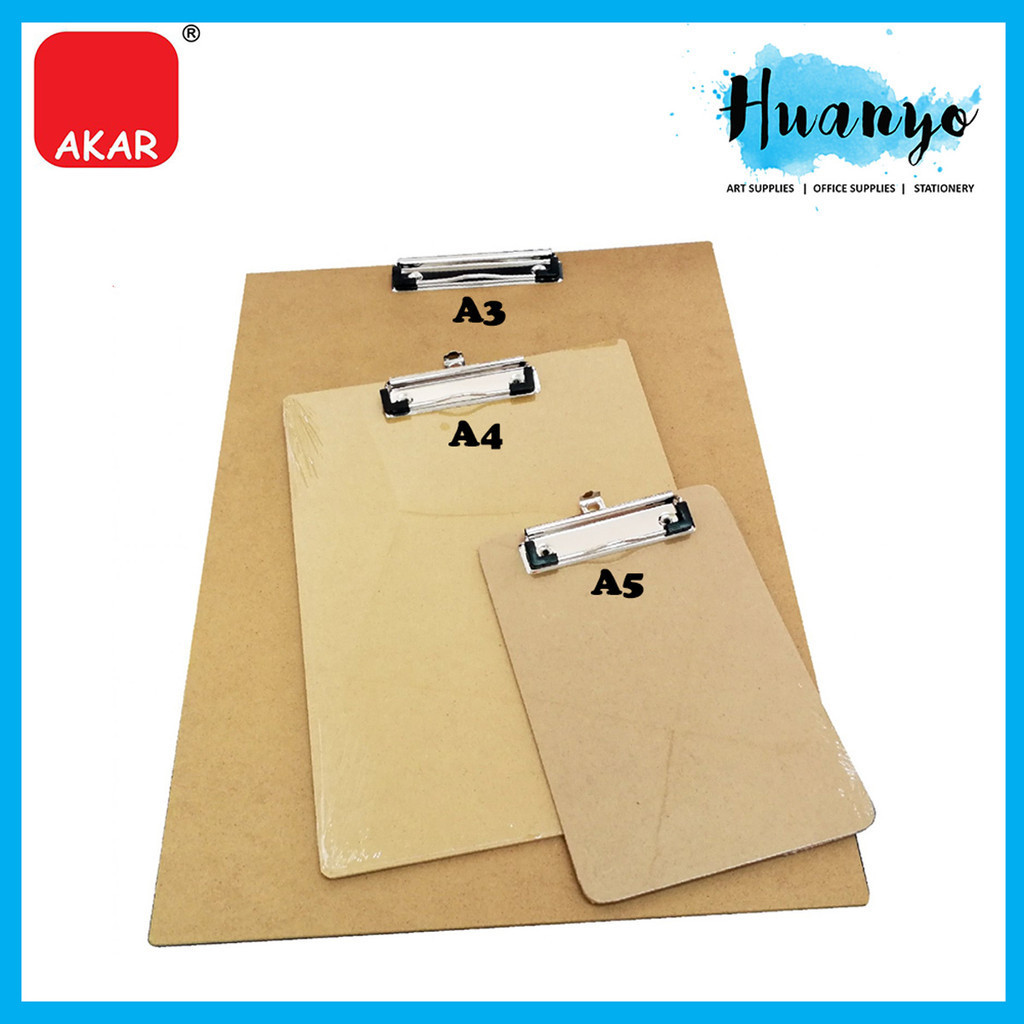 AKAR MDF Wooden Wire Clip Board Clipboard A3/A4/A5/48K No. VC3340 / 4340 / 5340 | Shopee Malaysia