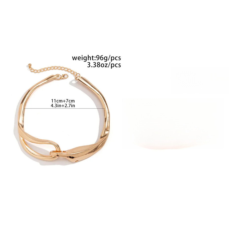 Exaggerated Chunky Heavy Metal Big Torques Choker Necklace Women Punk ...