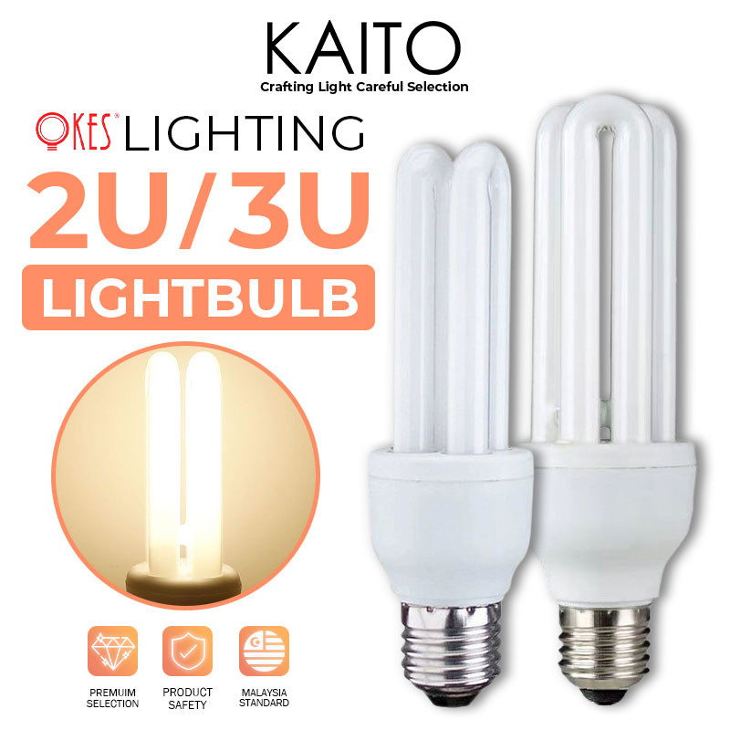 OKES 2U 3U Tube Bulb OKA Lighting Light Bulb 9w 18w 22w E27 PLC Energy ...
