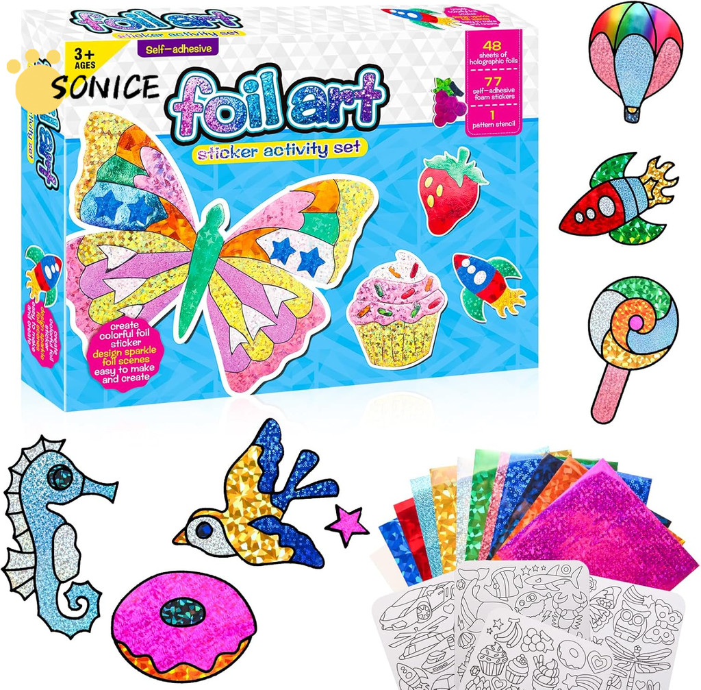 DIY Aluminum Foil Craft Toys Hand Colored Aluminum Foil Stickers Foil ...