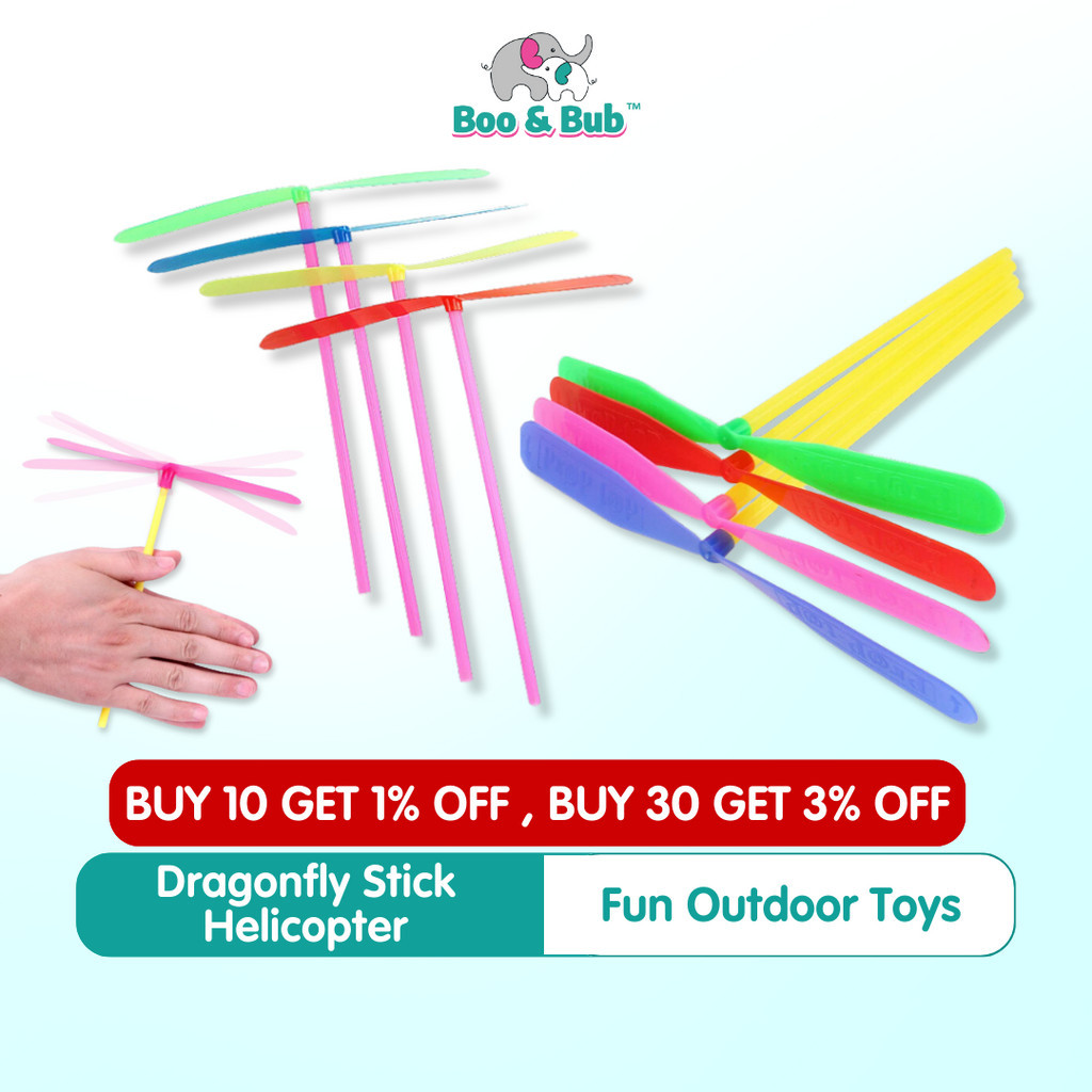 🐘Boo&Bub🐘 Fun Dragonfly Flying Stick Hand Rub | Helicopter Propeller ...