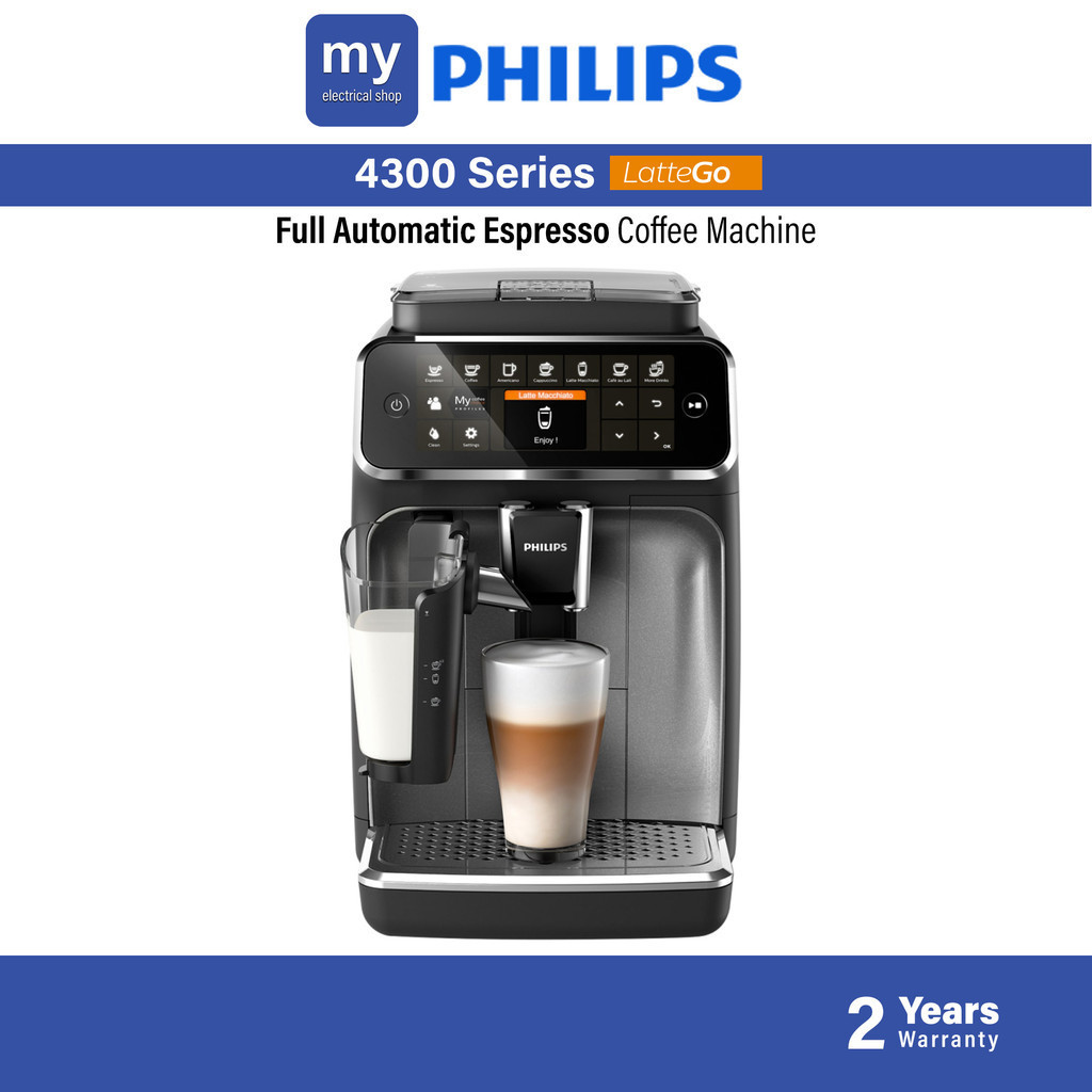 Philips Fully Automatic Espresso Coffee Machine with LatteGo Milk ...