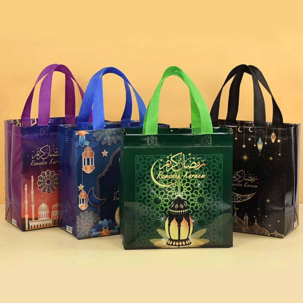 TOYSSAFARI Ramadan Gift Bags Non Woven Packaging Bag Box Hari Raya Eid ...