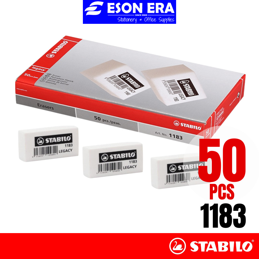 Stabilo Legacy Eraser 1183/1183C (50pcs/box) White/ Colourful | Shopee ...