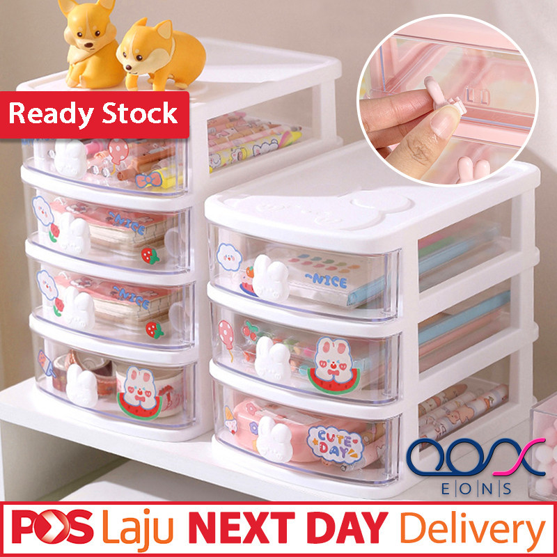 SAFE UTILITY 💖 2/3/4/5 Layers Cute Rabbit Transparent Mini Drawer ...