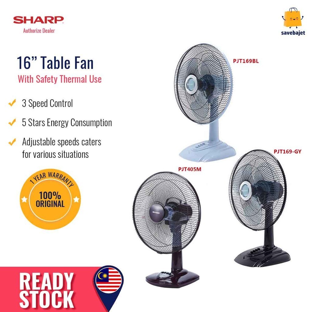 SHARP Table Fan - Blue (16") PJT16 PJT4X5 PJT169-GY PJT405GY PJT405M ...
