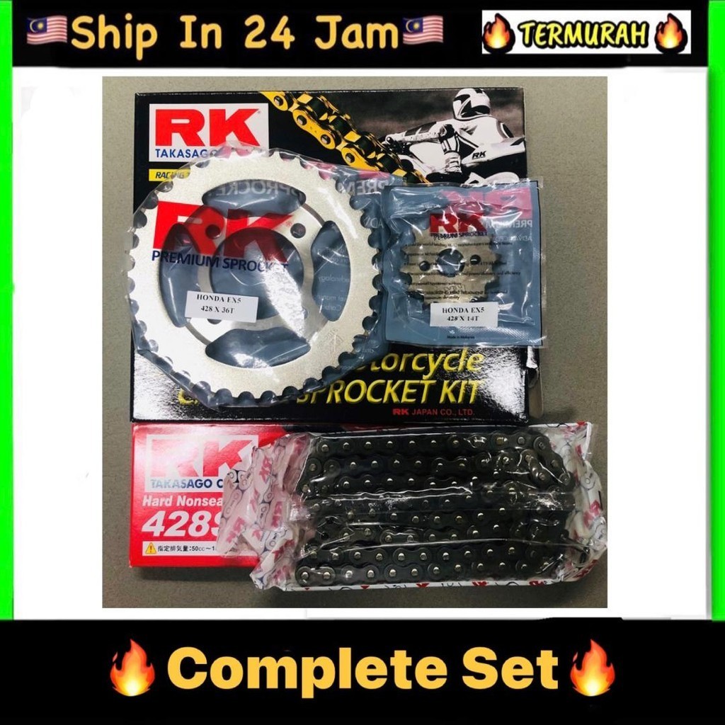 Japan RK Honda EX5 Dream Wave100 SYM E bonus Ex5 Class 428 rantai set ...