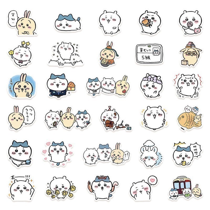 60pcs Cute Chiikawa Stickers Cartoon Kawaii Anime Decals for Kids ...