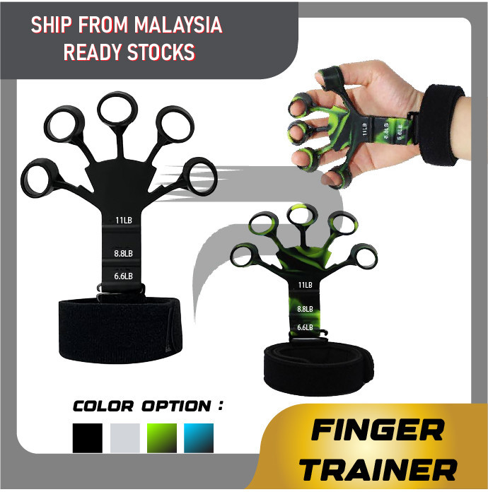 Silicone Hand Finger Grip Strengthener Workout Gripper Strength Stroke ...