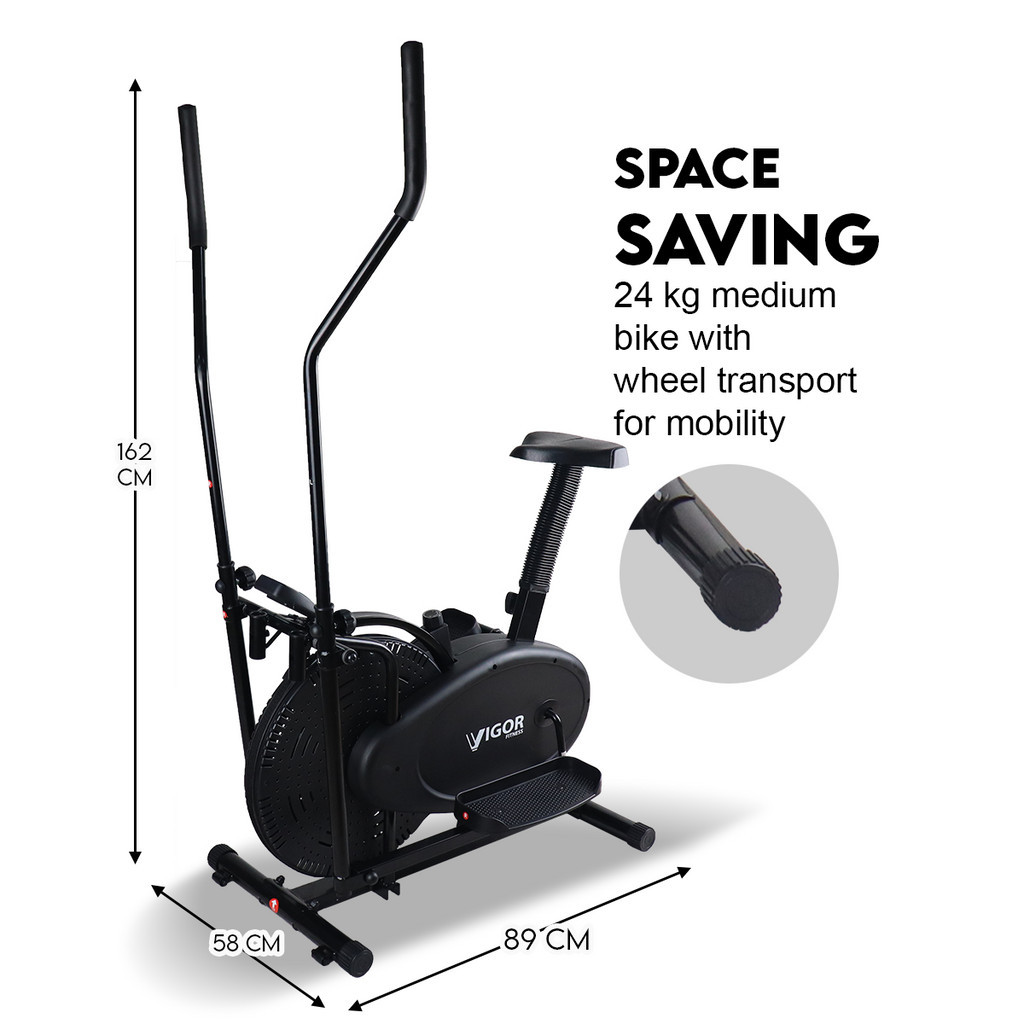 Vigor Fitness Elliptical Trainer / Orbitrac 2-In-1 Cross Trainer Bike ...