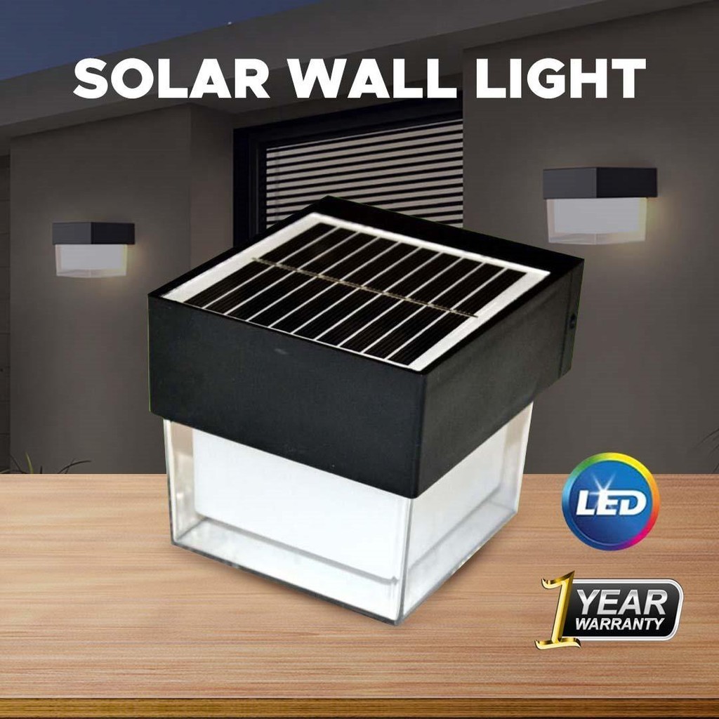 MODERN SOLAR LED WALL LIGHT SIMPLE ELEGANT SOLAR WALL LAMP LAMPU ...