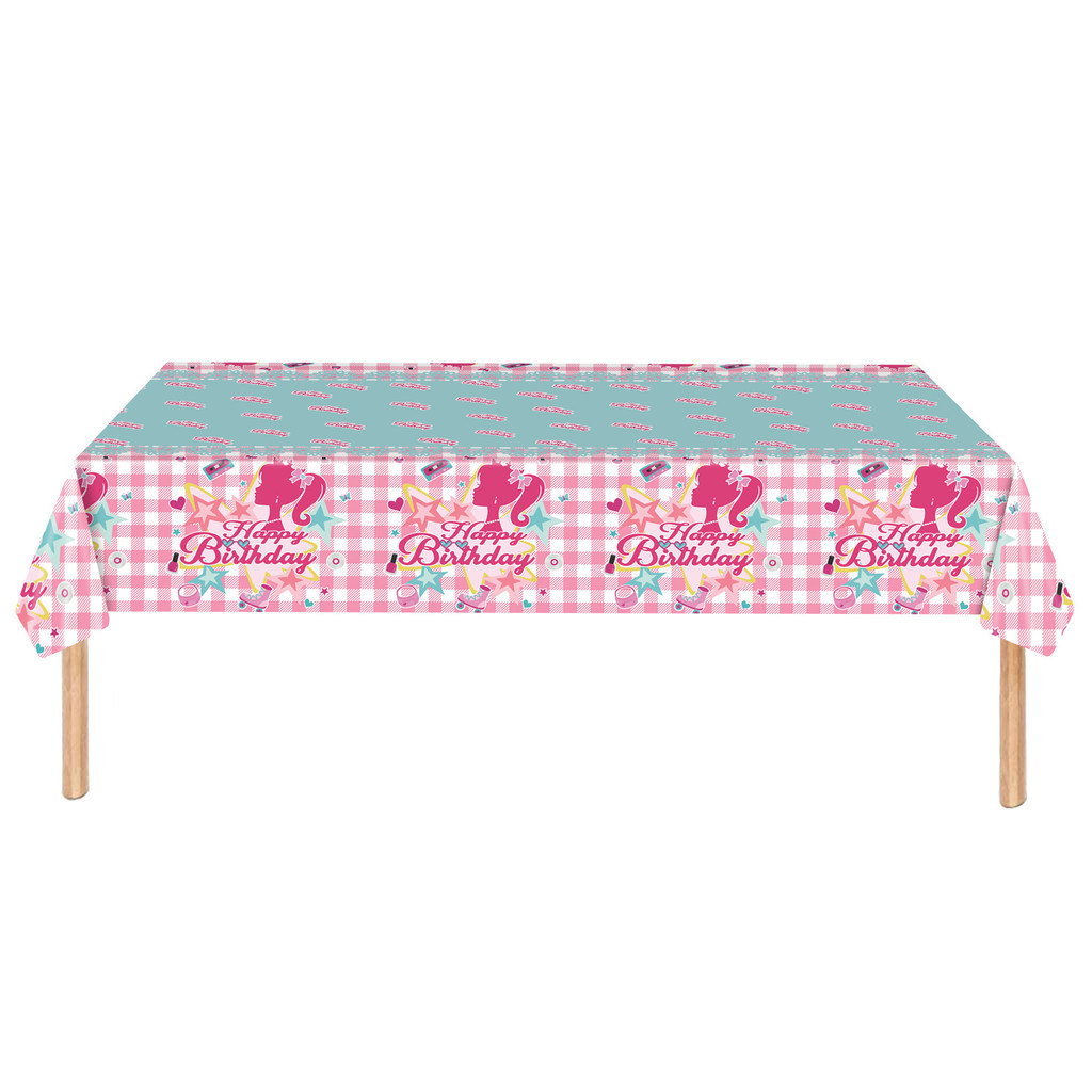 Pink Rose Barbie Theme Party Tablecloth Princess Wedding Birthday Party ...