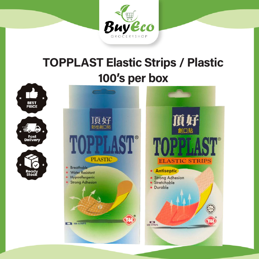 TOPPLAST Elastic Strips / Plastic Plaster 100's per box | Shopee Malaysia