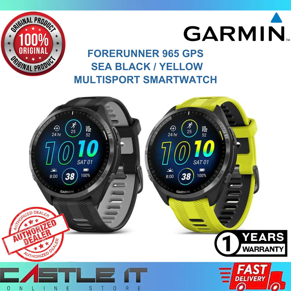 ORIGINAL GARMIN Forerunner 965 GPS SEA BLACK / YELLOW Multisport ...