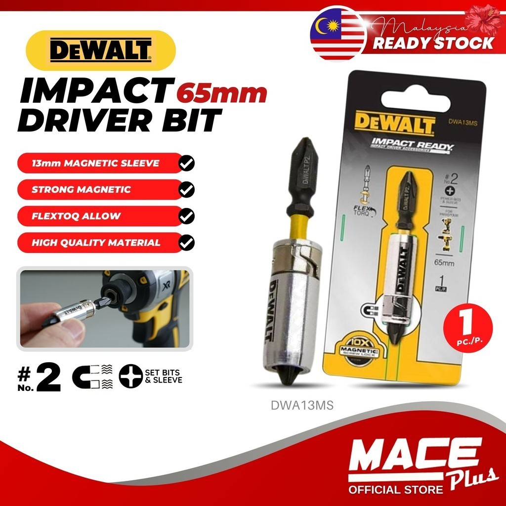 1pcs DEWALT DWA13MS Impact Driver Bit 65mm PH2 Magnetic Screw Lock ...