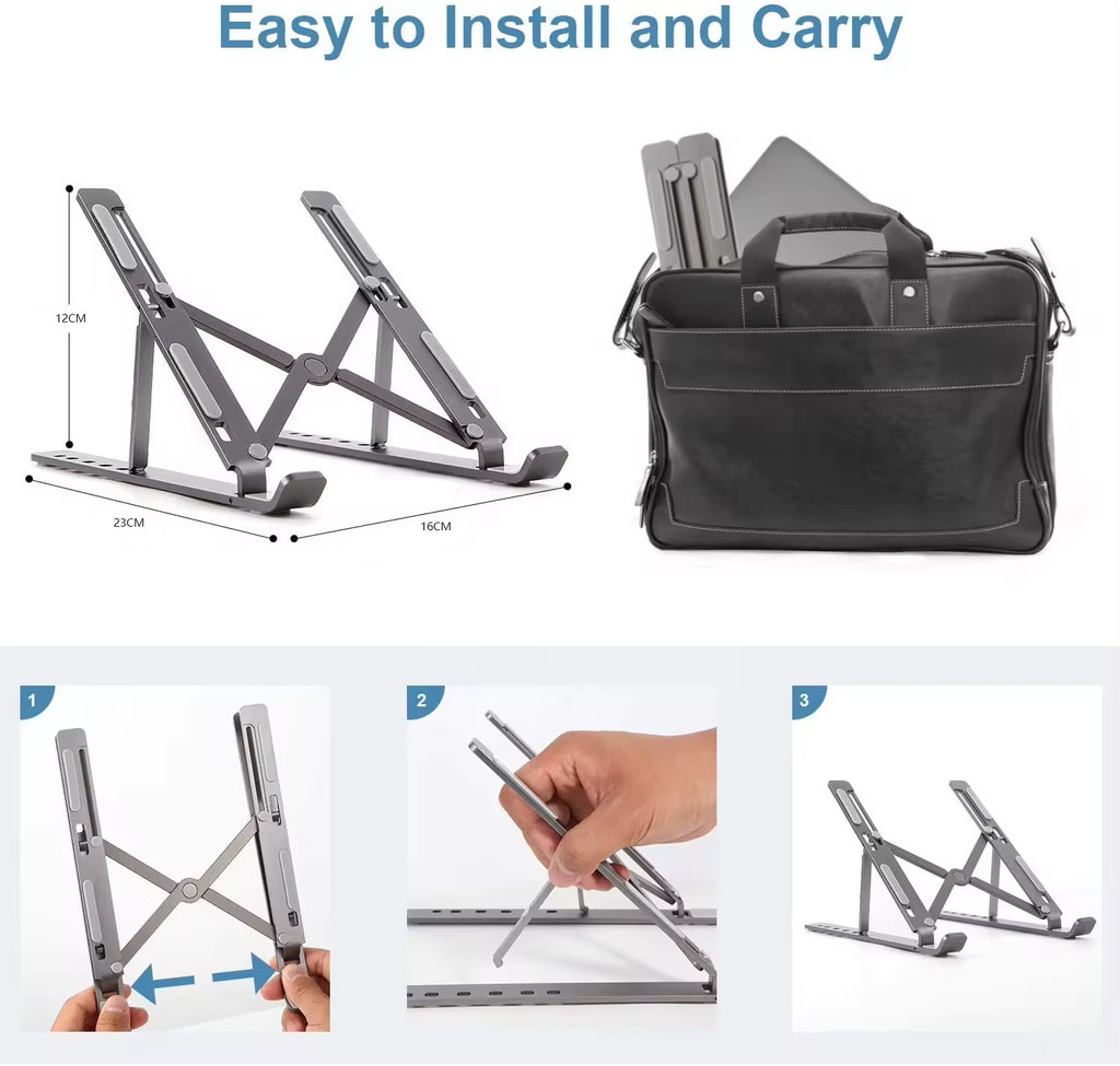 LH PVC Laptop Stand, Adjustable Portable Laptop Holder, Laptop Mount ...