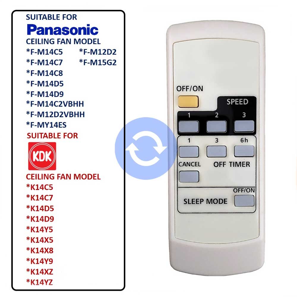 OEM PANASONIC KDK 3 SPEEDS CEILING FAN REMOTE CONTROL REPLACEMENT 3 ...