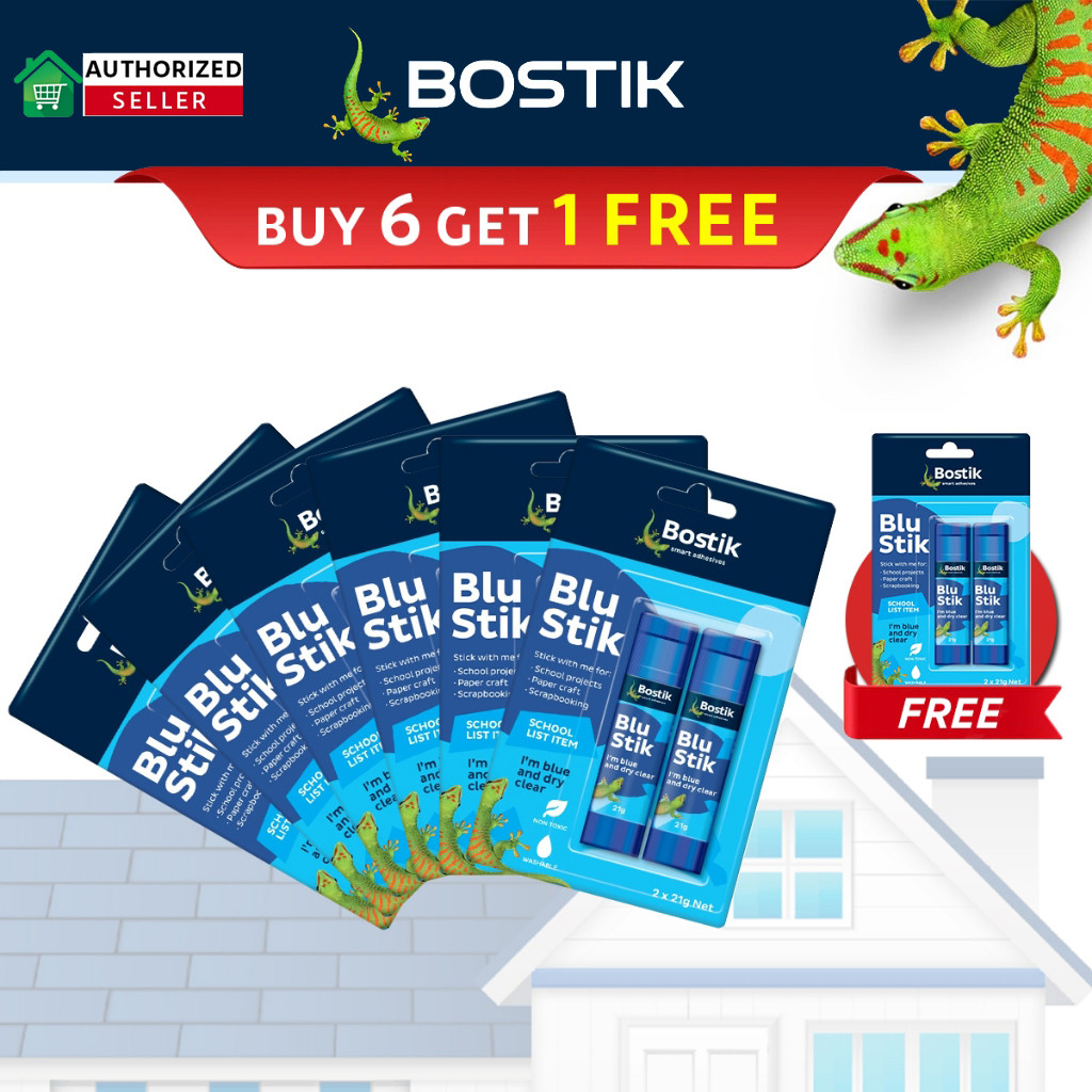 [BUY 6 GET 1 FREE] Bostik Blu Stik General Solid Stick 21g x 2 (Blue ...