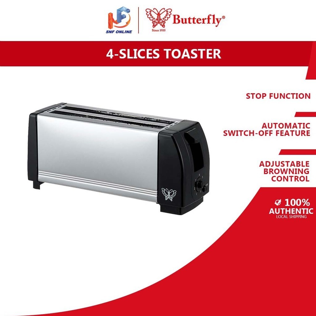 Butterfly Pembakar Roti 4 Slice Bread Toaster BT-8064N | Shopee Malaysia