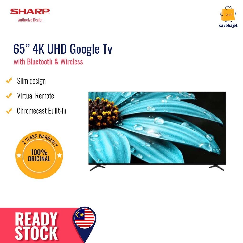 SHARP Televisyen - 4K UHD Google TV (65") 4TC65FJ1X | Shopee Malaysia