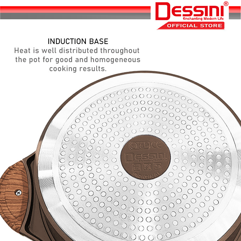 DESSINI ITALY XWB-20 Die Cast Aluminium Non Stick Casserole Pot Bowl ...