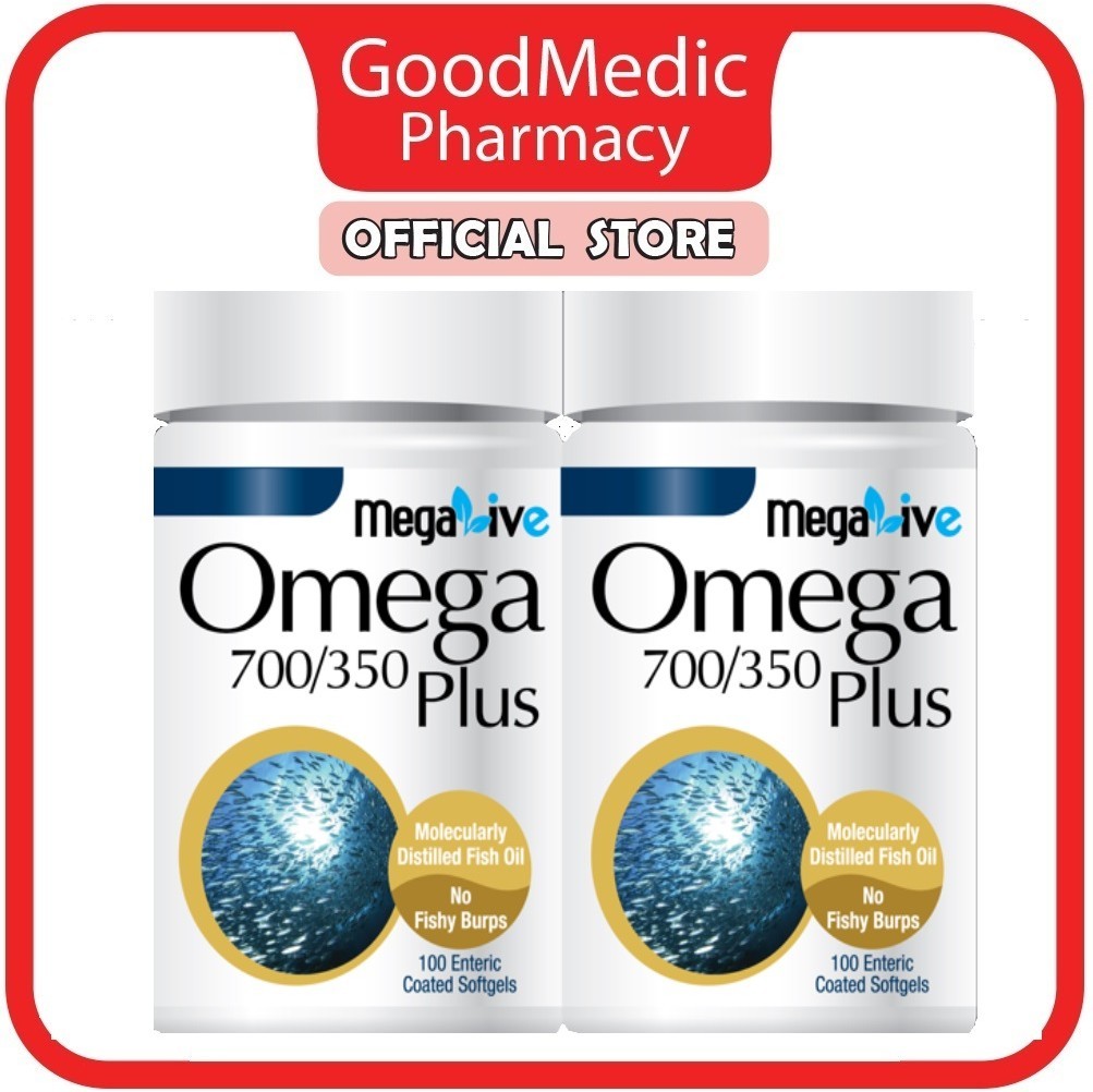 MegaLive Omega 700/350 Plus High Strength FISH OIL with Vitamin D3 (2 X ...