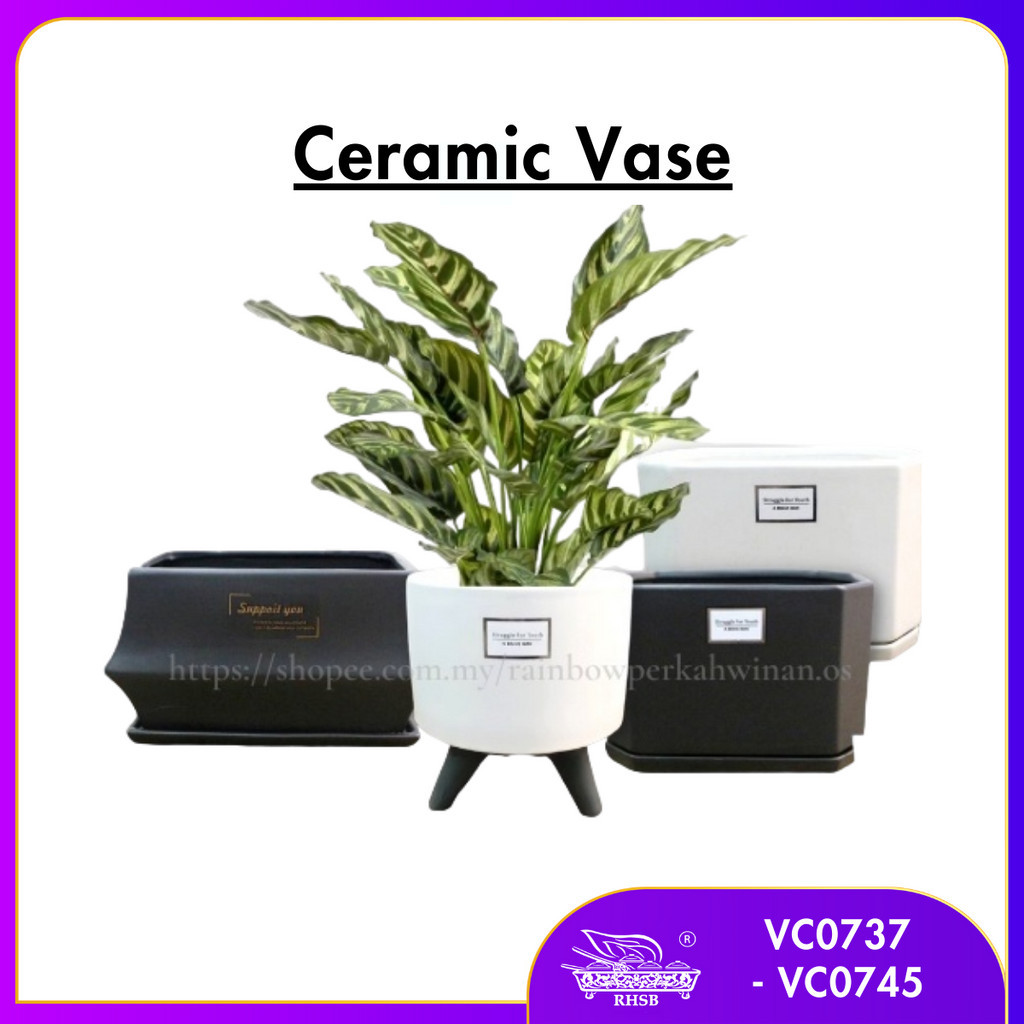 PASU ORKID / CERAMIC VASE / FLOWER POT / MODERN VASE / PASU SERAMIK ...