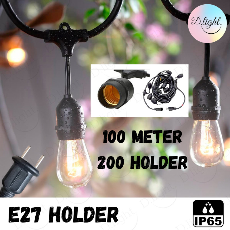 IP65 100 Meter X 200 Holder LED LIGHT BULB E27 Holder WEATHERPROOF ...